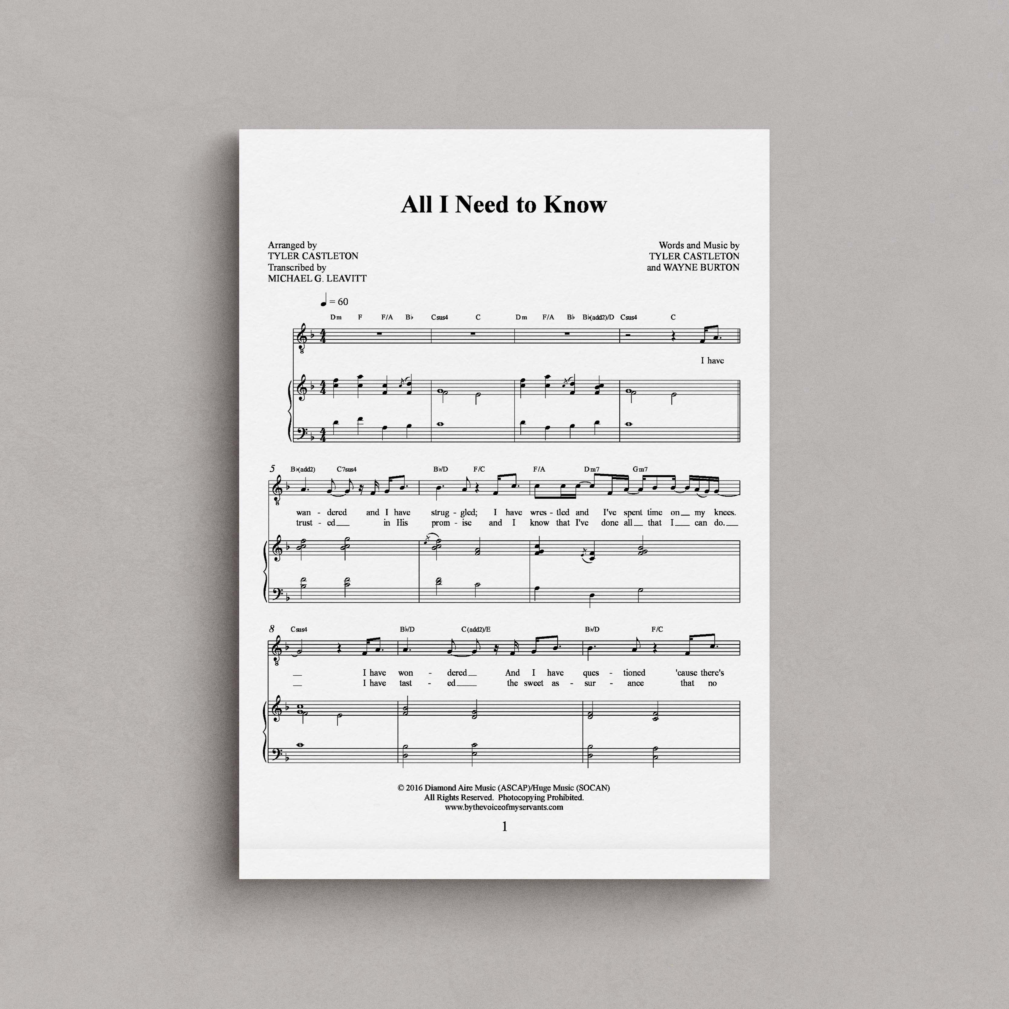 All I Need to Know – Tyler Castleton